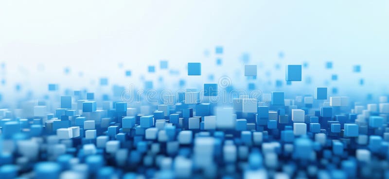 3D Abstract Blue Cubes Background with Depth and Perspective for ...