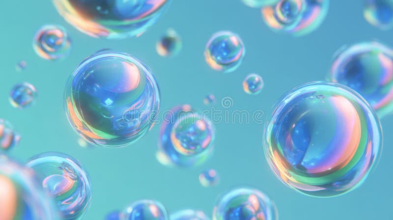 3D Abstract Blue Spheres Floating in Motion Stock Illustration - Illustration of modern, bubbles ...