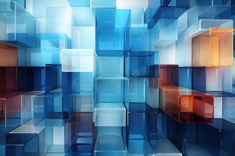 3D Abstract of Blue Squares, Texture of Squares of Blue Tone, Stock ...