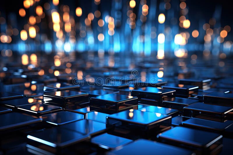 3D Abstract of Blue Squares, Texture of Squares of Blue Tone ...