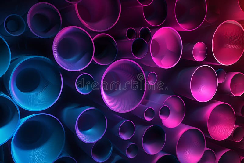 3d Abstract Circles Background with Illuminating Light Effects from ...