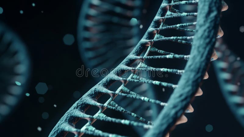 3D Abstract Close Up of Human DNA. Generative AI Stock Illustration ...