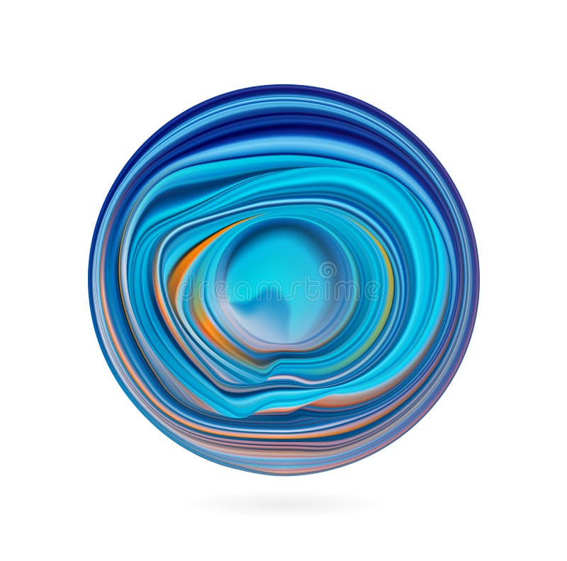 3d Realistic Colorful Brush Stroke Paint. Wave Liquid Shape Stock ...