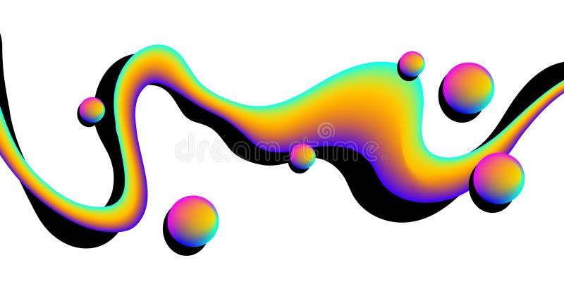3d Abstract Colorful Fluid Design. Modern White Background with Wave ...