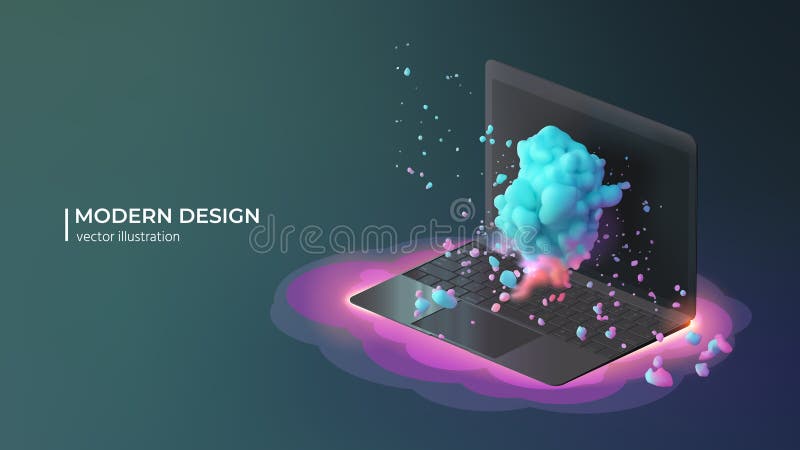 3d Abstract Computer Illustration. Vector Illustration in Minimal Style ...