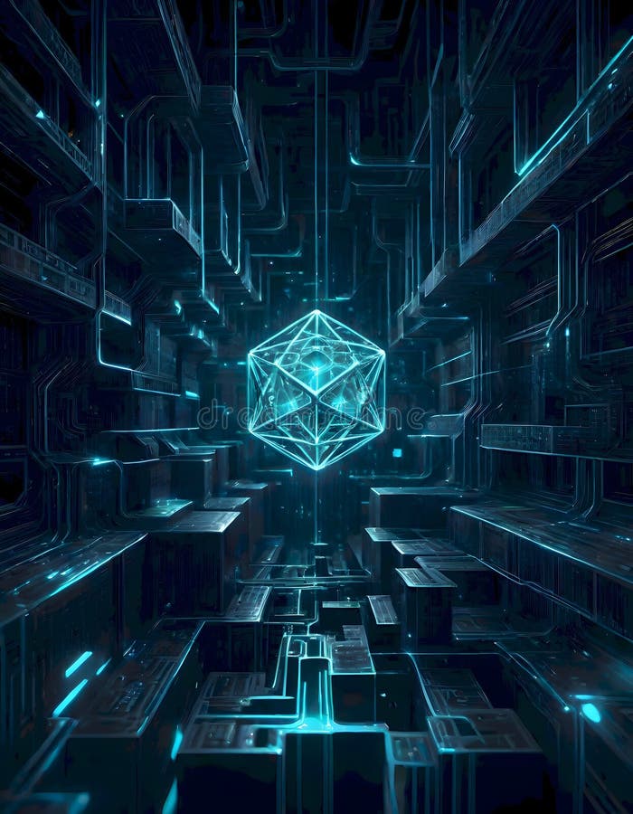 3d Abstract Blockchain Network Concept Generative Ai Stock