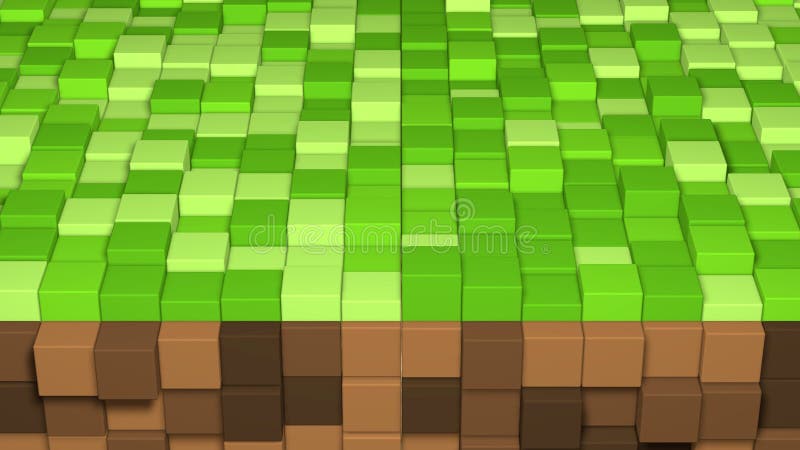 3D Abstract Cubes. Video Game Geometric Mosaic Waves Pattern ...