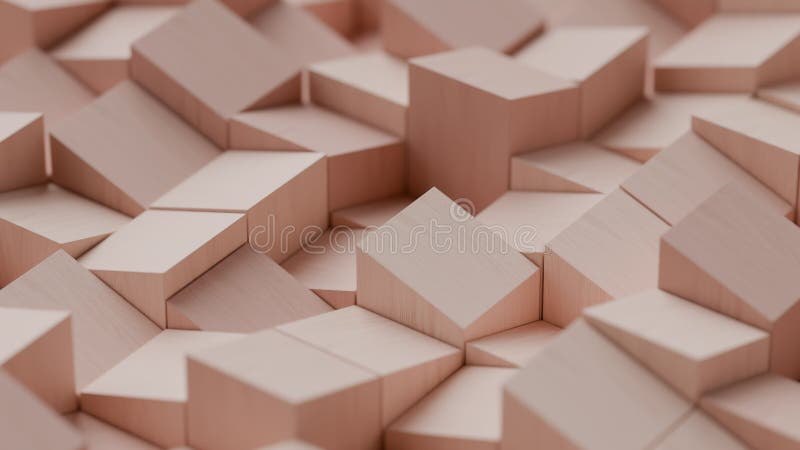 3d Abstract Cubes Video Game Geometric Pattern Pink Blocks Wave of ...