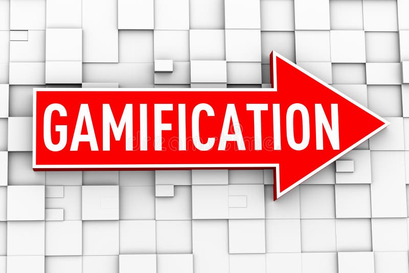 3d Abstract Cubes Wall Arrow - Gamification Stock Illustration ...