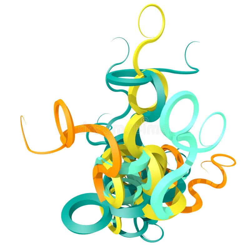 3d abstract curved shapes stock illustration. Illustration of dimension ...