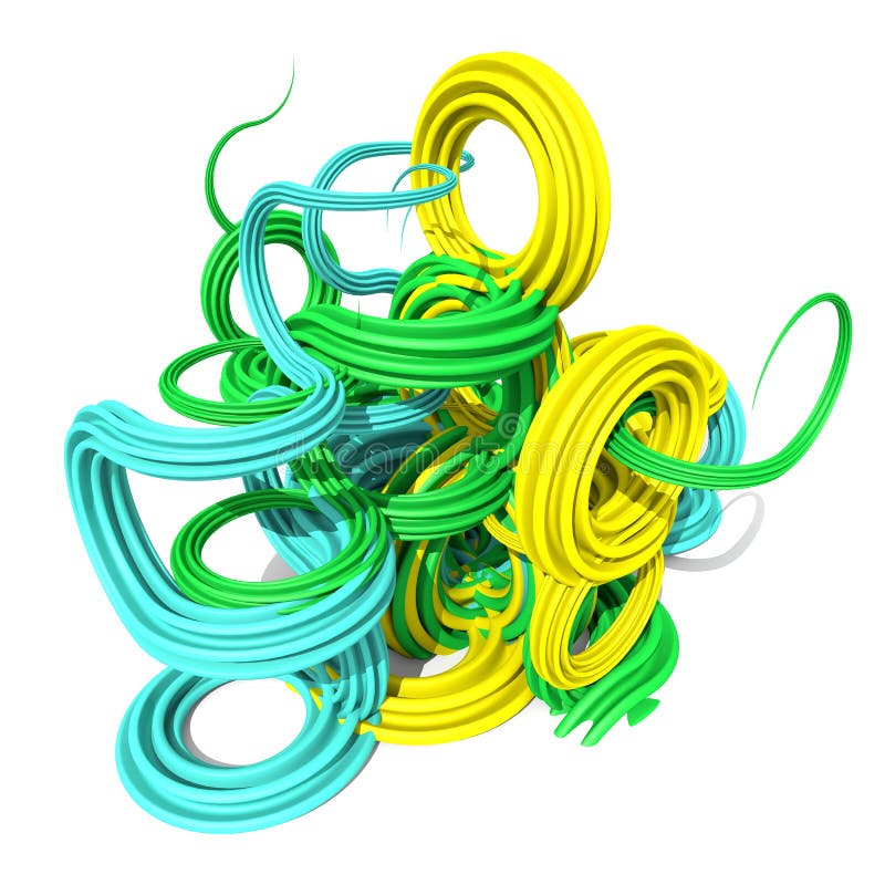 3d abstract curved shapes stock illustration. Illustration of abstract ...