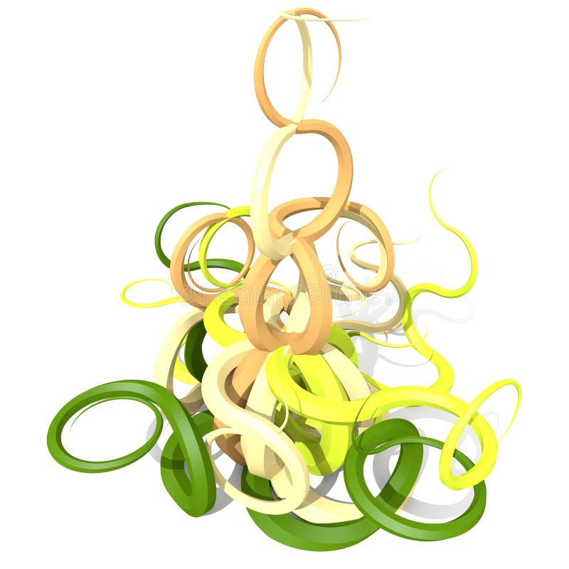 3d abstract curved shapes stock illustration. Illustration of modern ...