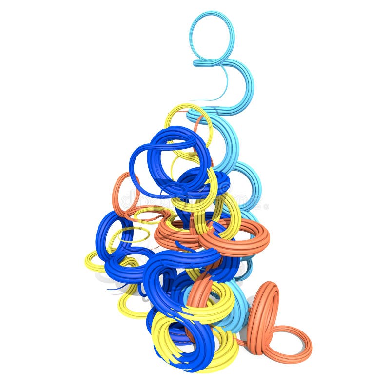 3d abstract curved shapes stock illustration. Illustration of abstract ...