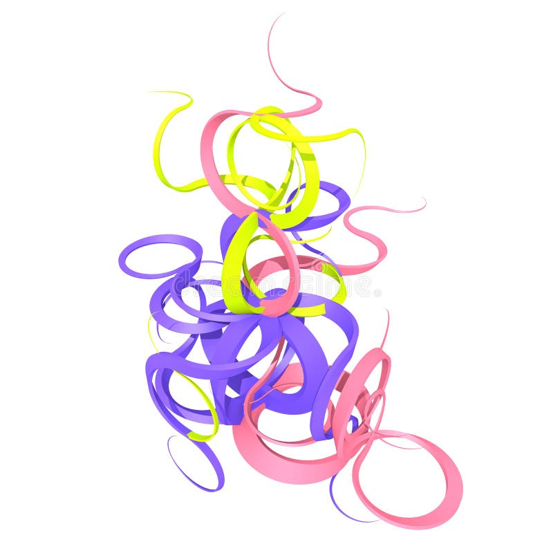 3d abstract curved shapes stock illustration. Illustration of flourish ...