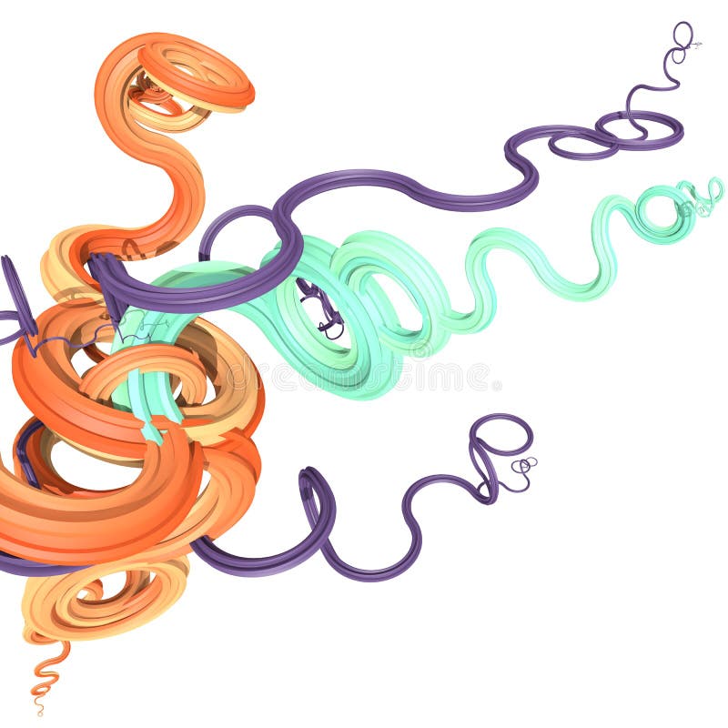 3d abstract curved shapes stock illustration. Illustration of scroll ...