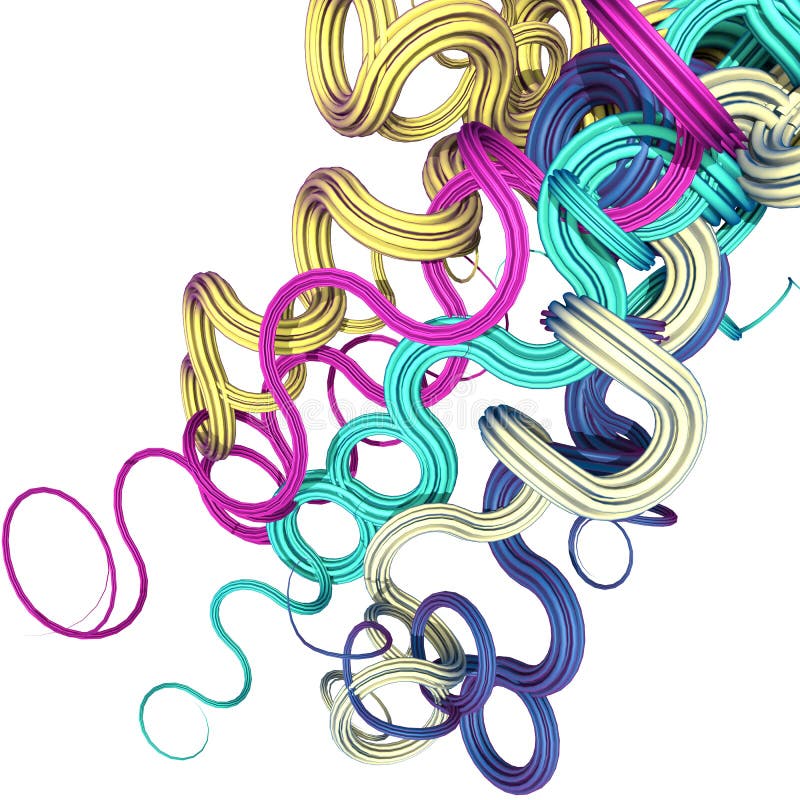 3d abstract curved shapes stock illustration. Illustration of abstract ...