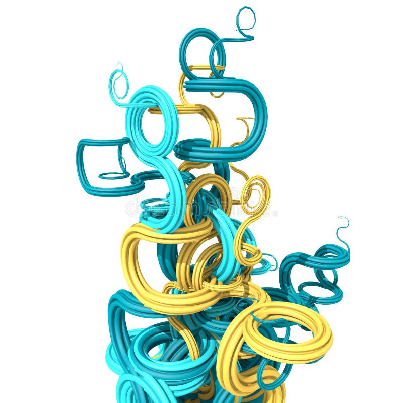 3d abstract curved shapes stock illustration. Illustration of lines ...
