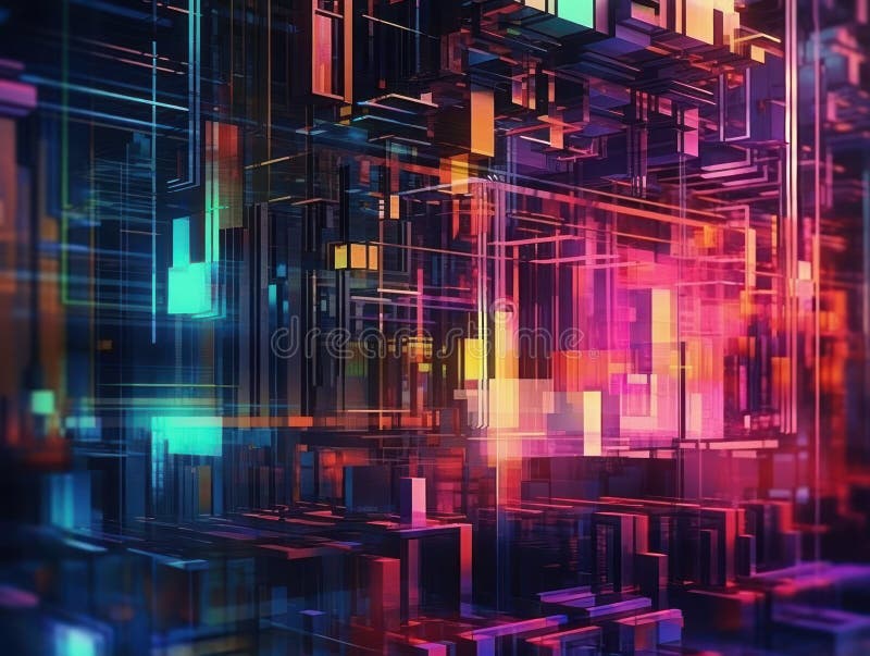 3d Abstract Data Visualization Background Stock Illustration
