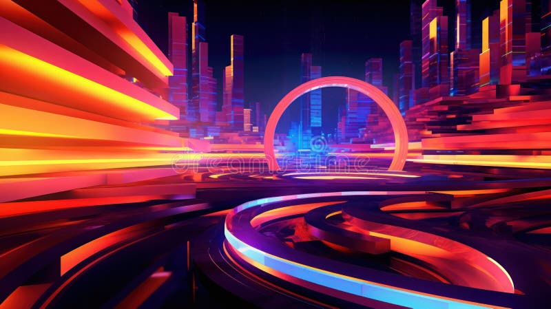 3d Abstract Data Visualization Background Stock Illustration Illustration Of Artificial