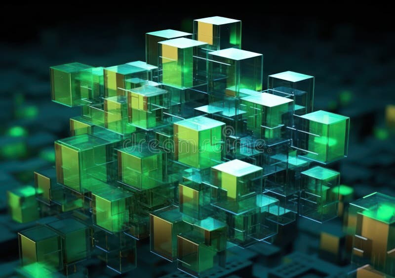 3d Abstract Data Visualization Background Stock Illustration