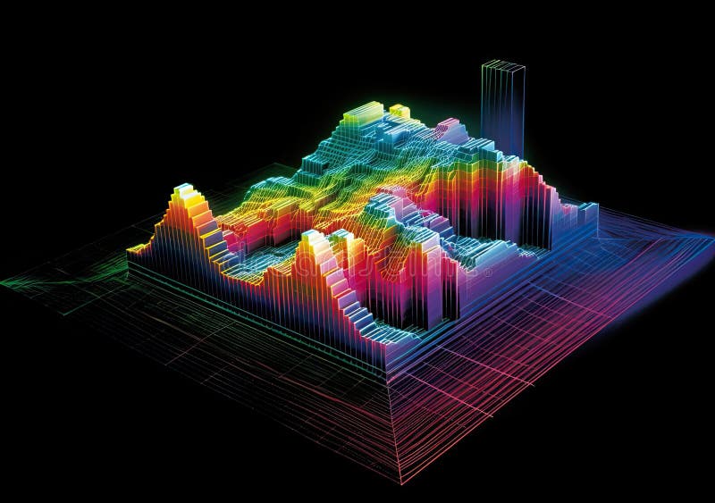 3d Abstract Data Visualization Background Stock Illustration