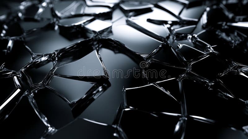 3d Abstract Design Featuring a Dark Cracked Mirror Background with ...