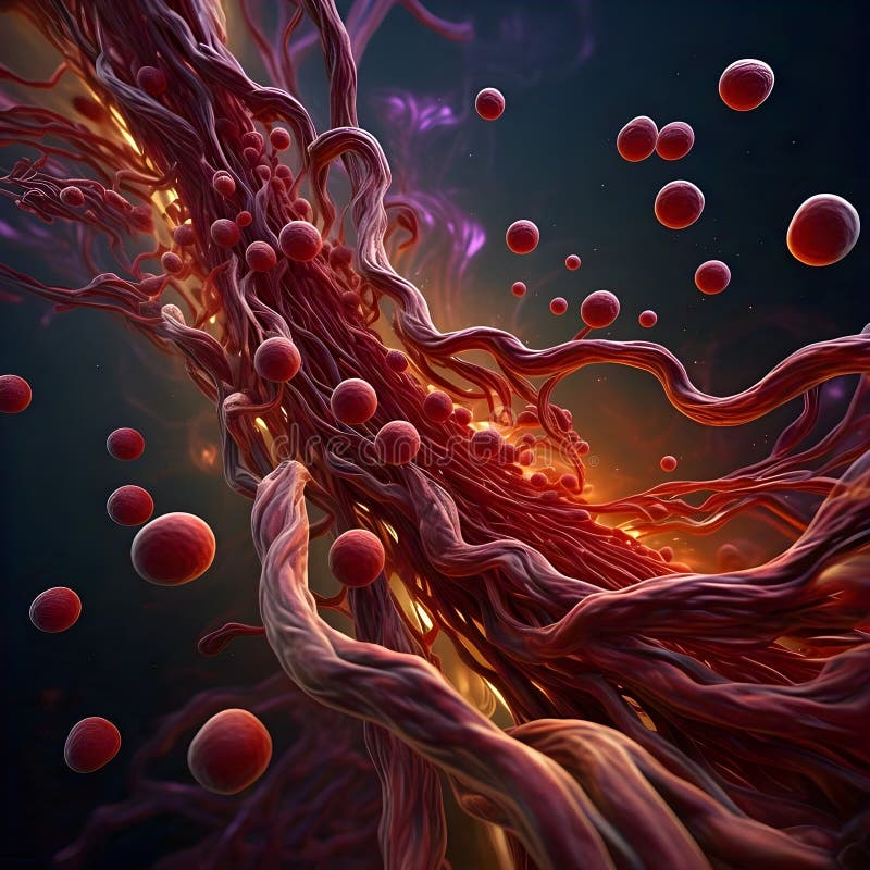 A 3D Abstract Design with Dynamic Flow of Red Blood Cells, Platelets ...