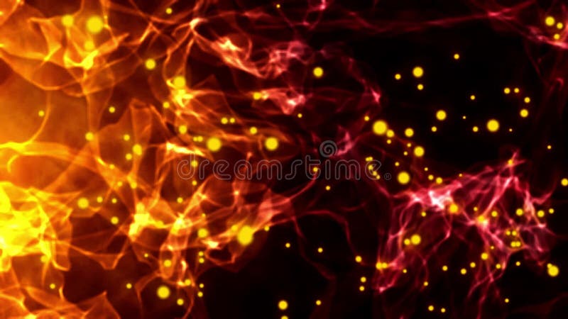 3d Abstract Digital Technology Animated Orange Light On Red Gradient Background Stock Footage