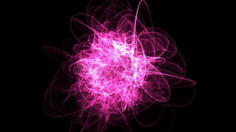 3D Abstract Digital Technology Animated Pink Light Particles on Black ...
