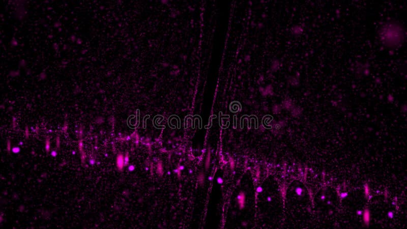 3D Abstract Digital Technology Animated Pink Light Particles on Black ...