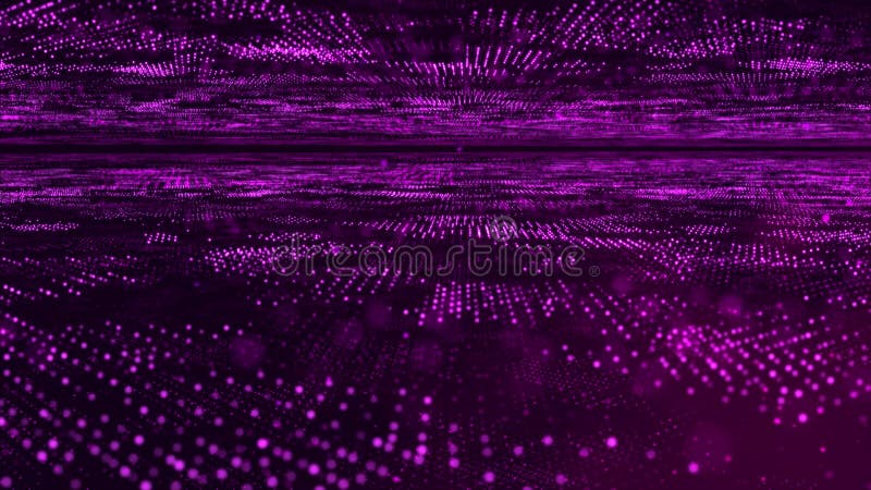 3D Abstract Digital Technology Animated Pink Light Particles on Pink ...