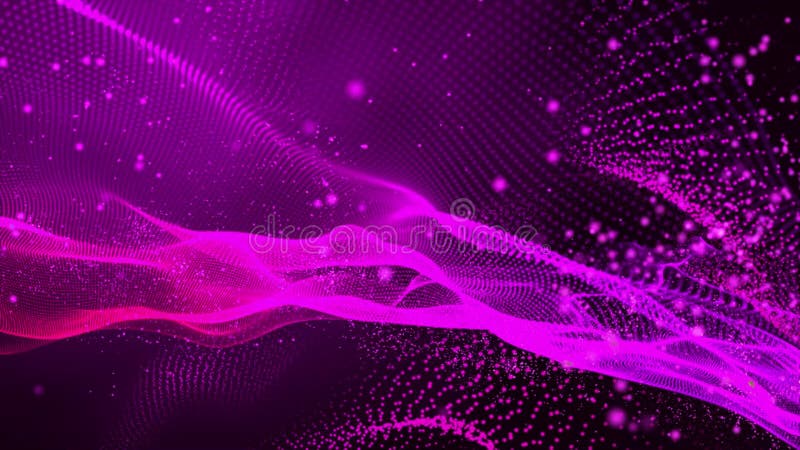 3D Abstract Digital Technology Animated Pink Light Particles on Pink ...