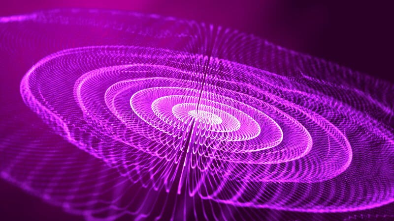 3D Abstract Digital Technology Animated Pink Light Particles on Pink ...