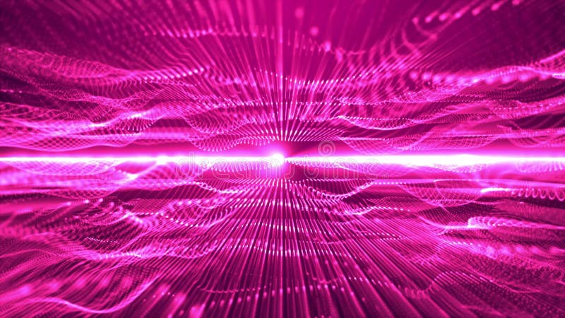 3D Abstract Digital Technology Animated Pink Light Particles on Pink ...