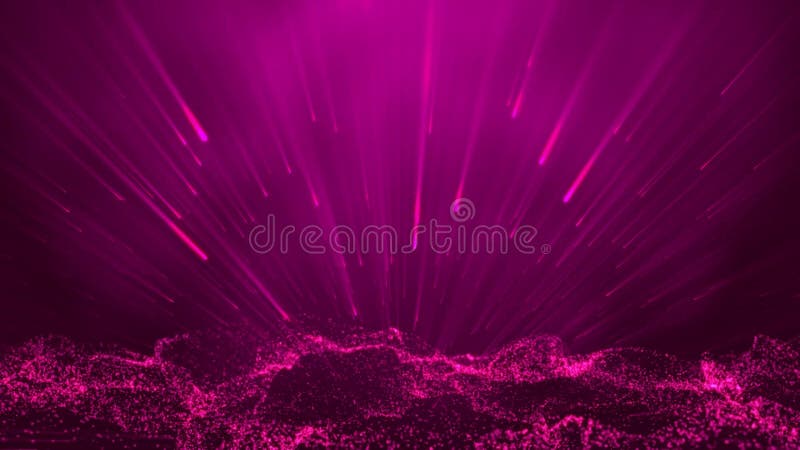 3D Abstract Digital Technology Animated Pink Light Particles on Pink ...