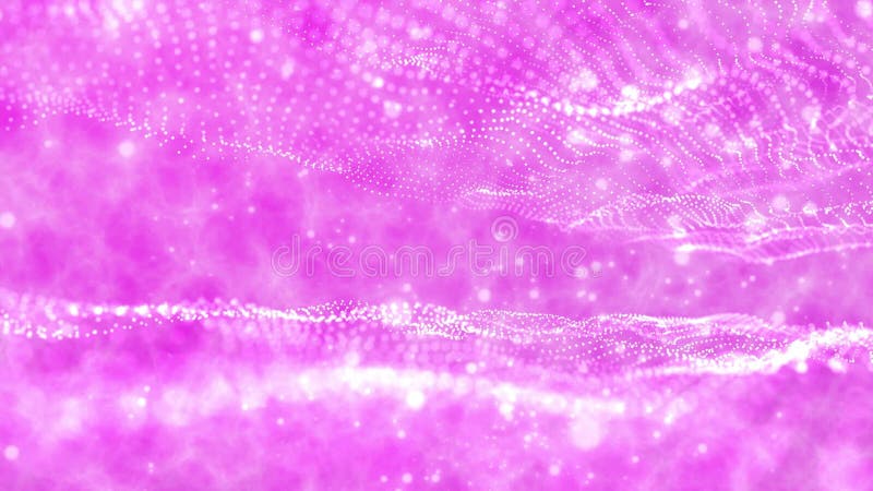 3D Abstract Digital Technology Animated Pink Light Particles on Pink ...
