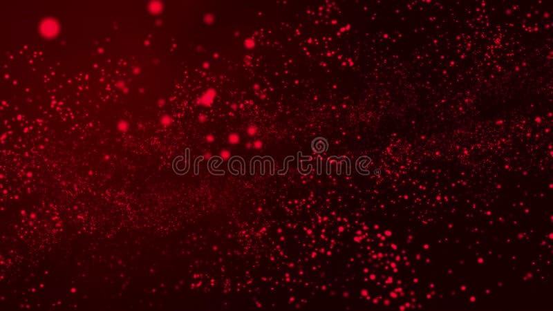 3D Abstract Digital Technology Animated Red Light Particles on Red ...