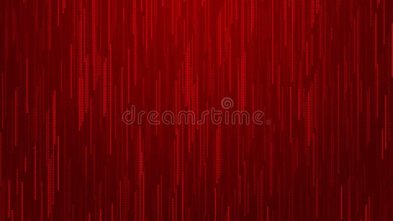 3D Abstract Digital Technology Animated Red Light Particles on Red ...