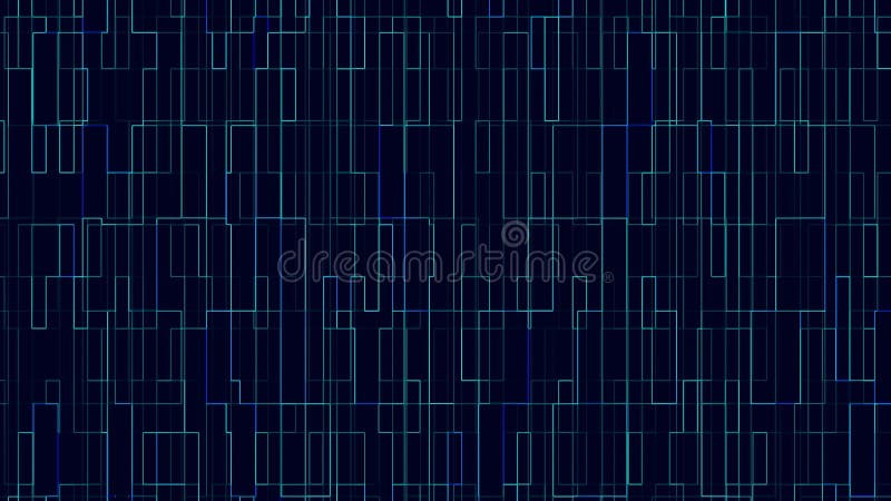 3D Abstract Digital Technology Animated Blue Light Particles Rain Hits ...