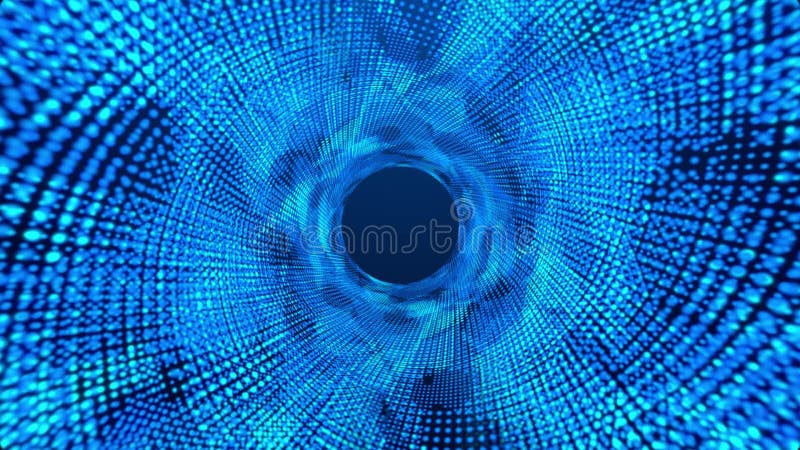 3D Abstract Digital Technology Blue Swirl Animation on Blue Gradient ...