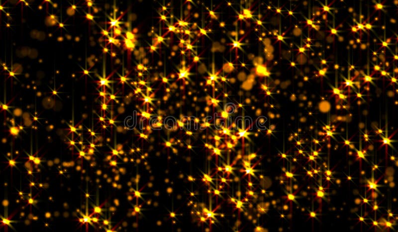 3D Abstract Digital Technology Orange Light Star Particles Network on ...