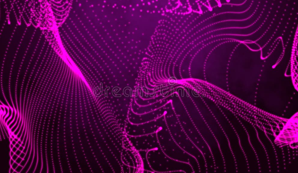 3D Abstract Digital Technology Pink Light Particles on Pink Background ...