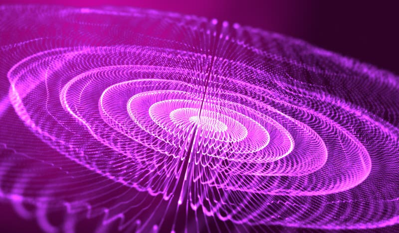 3D Abstract Digital Technology Pink Light Particles Network on Pink ...