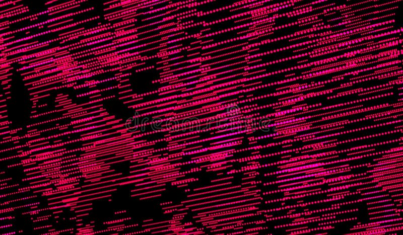3D Abstract Digital Technology Pink Particles Wave on Black Background ...