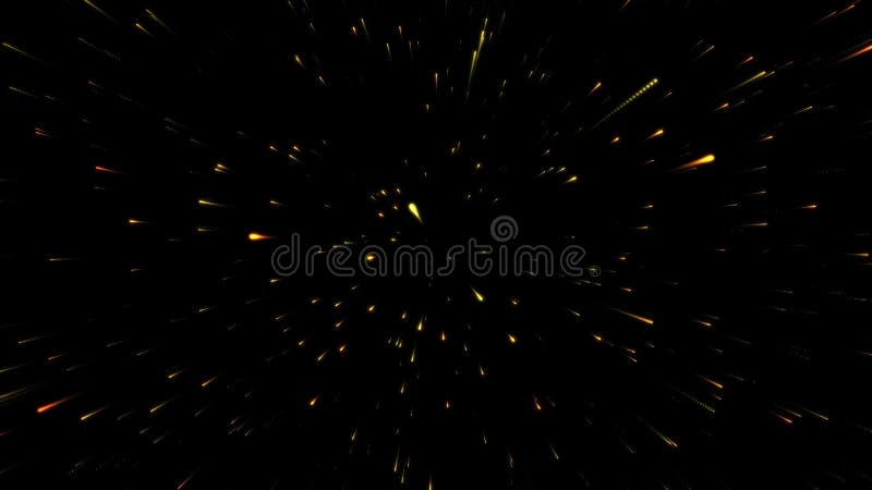 3D Abstract Digital Technology Zoom Animated Yellow Light Particles on ...