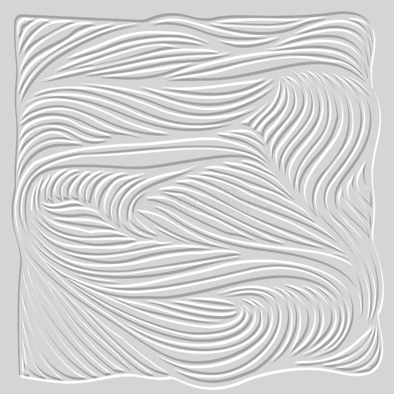 3d Abstract Doodle Waves Emboss Textured White Seamless Pattern ...