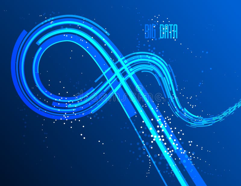 3D Abstract Dynamic Lines in Motion Vector Background, Technology or ...