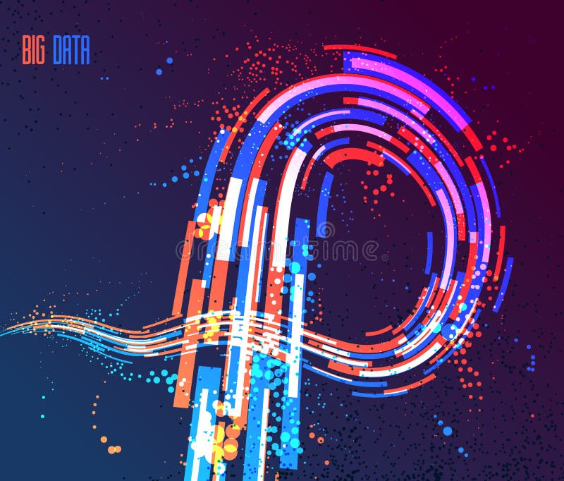 3D Abstract Dynamic Lines in Motion Vector Background, Technology or ...