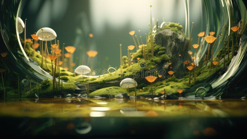 3D Abstract Eco Nature, Abstract Illustration Stock Illustration ...