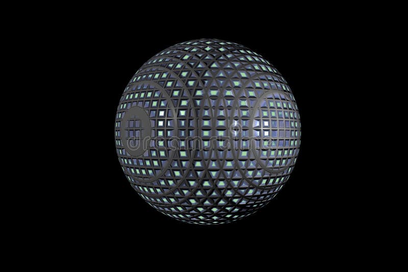 3d Abstract Figure Sphere Square Gride Texture Stock Illustration ...